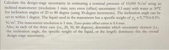 Solved Calculate the design-stage uncertainty in estimating | Chegg.com