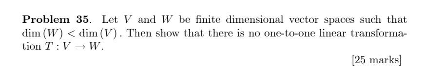 Solved Problem 35 Let V And W Be Finite Dimensional Vector