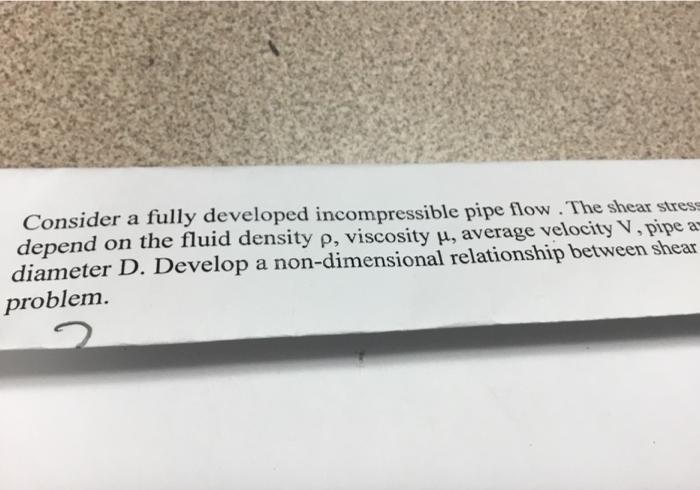 Solved Consider a fully developed incompressible pipe flow . | Chegg.com