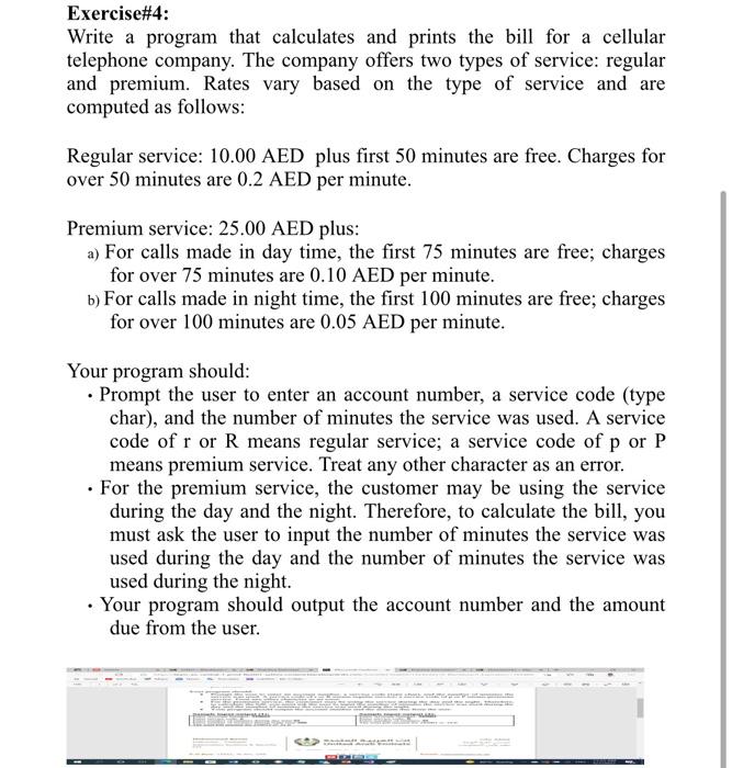 Solved Exercise# 4: Write a program that calculates and | Chegg.com