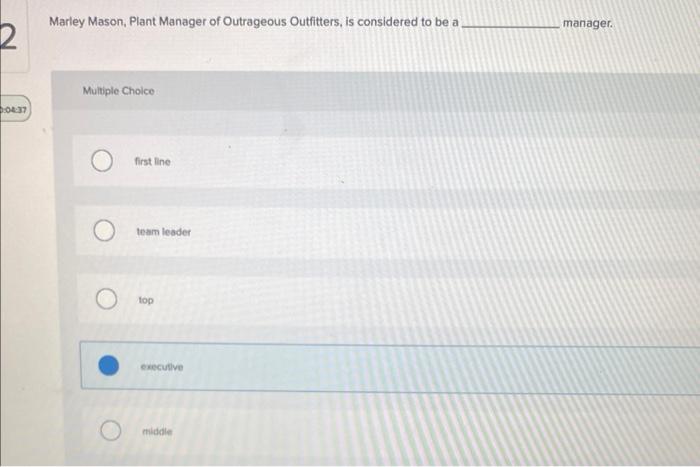 Solved Marley Mason, Plant Manager of Outrageous Outfitters, | Chegg.com