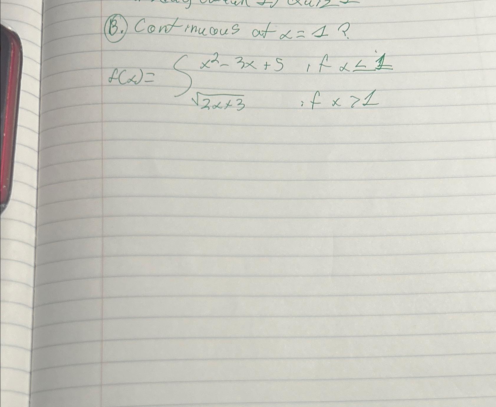 Solved (B.) ﻿continuous at | Chegg.com