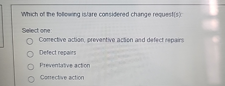 Solved Which of the following is/are considered change | Chegg.com
