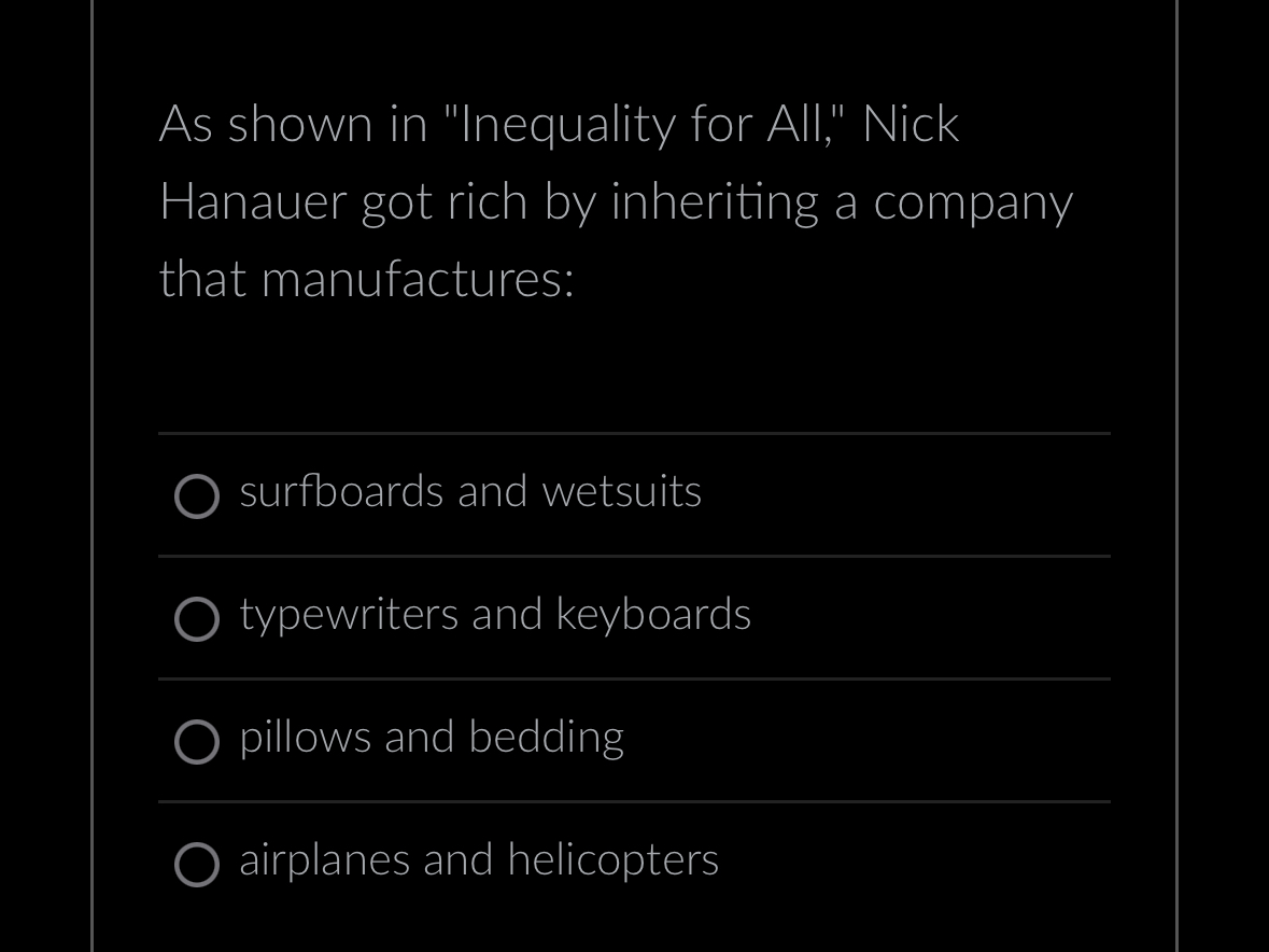 Solved As shown in "Inequality for All," Nick Hanauer got | Chegg.com