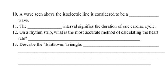 Solved 10. A wave seen above the isoelectric line is | Chegg.com