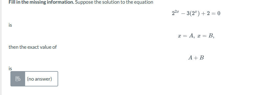 Solved Fill in the missing information. Suppose the solution | Chegg.com