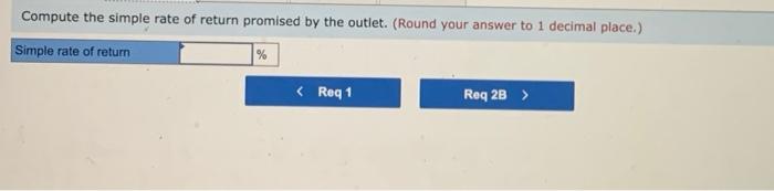 Solved Compute the simple rate of return promised by the | Chegg.com