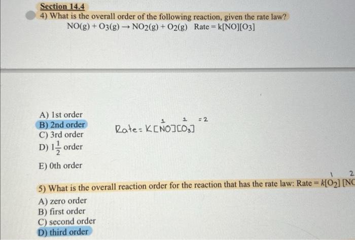 Solved 4) What is the overall order of the following | Chegg.com
