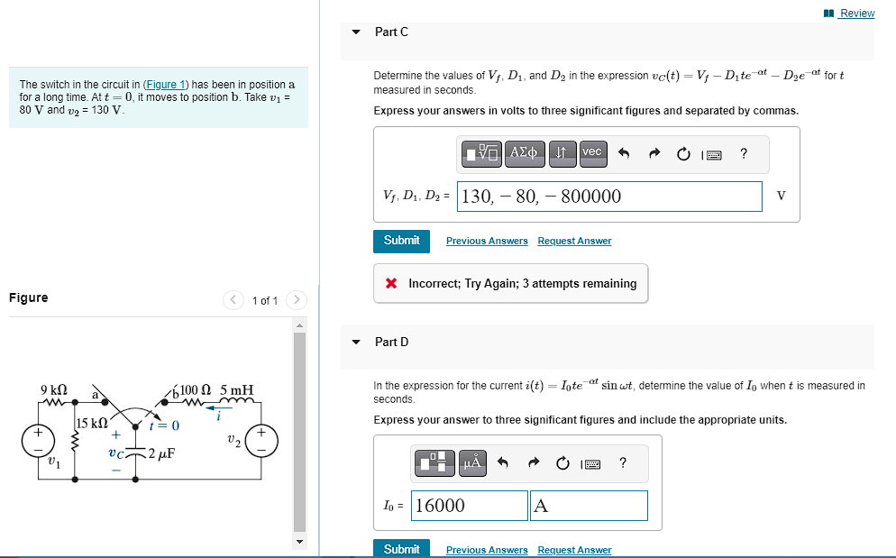Solved Part C:FInd V_f, D_1, D_2Part D:Find I0 | Chegg.com Solved Part C:FInd V_f, D_1, D_2Part D:Find I0 | Chegg.com