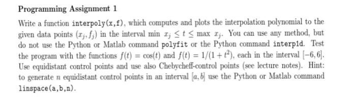 Solved Programming Assignment 1 Write a function | Chegg.com