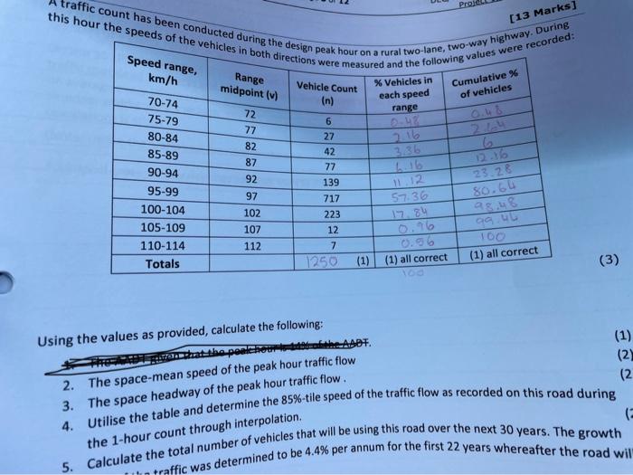 (3) Using the values as provided, calculate the | Chegg.com
