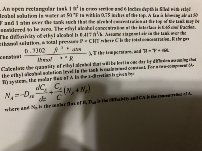 Solved An open rectangular tank I n' in cross section and 6 | Chegg.com