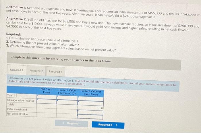 Solved Problem 24-6A (Algo) Net present value of alternate | Chegg.com