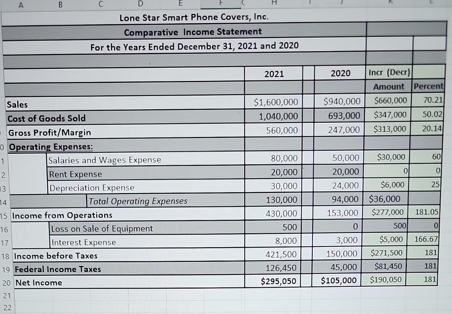 Solved Part One: The Excel file titled "Lone Star Analysis | Chegg.com