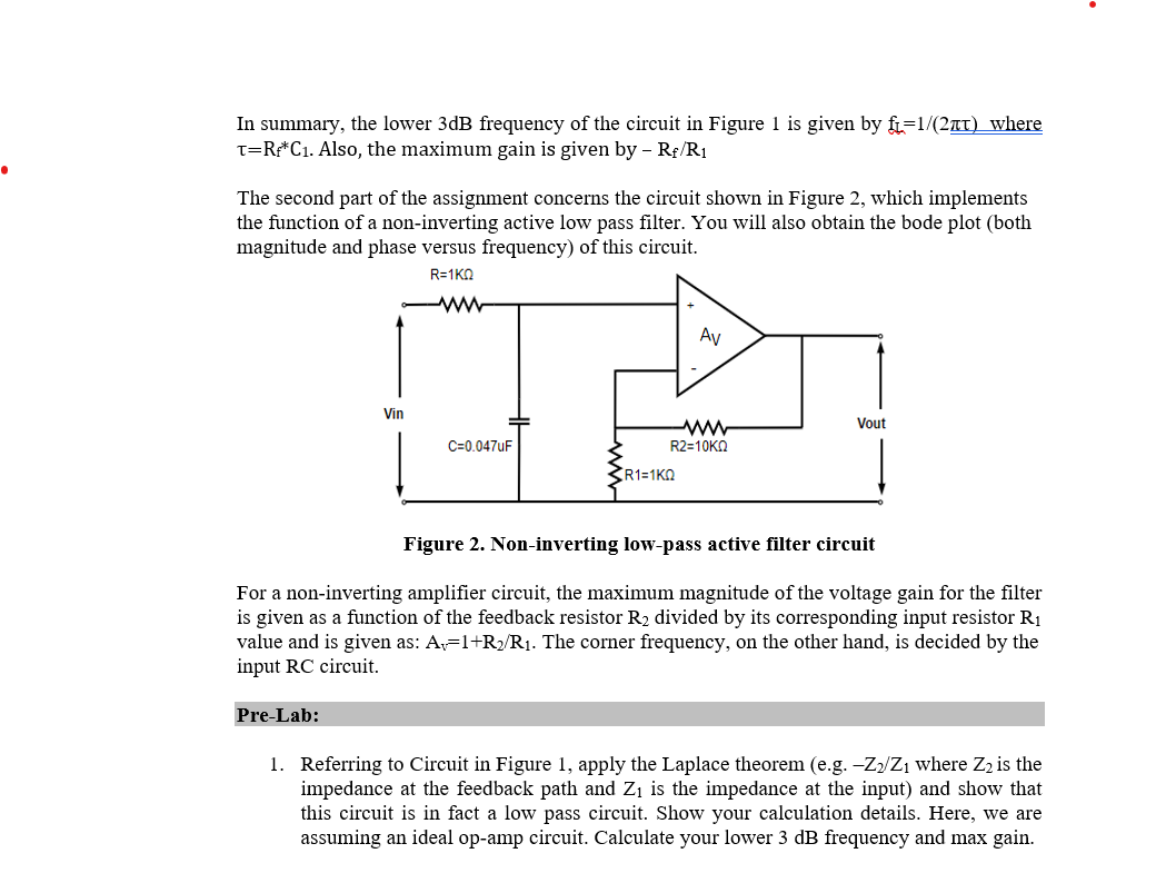 Solved In summary, the lower 3dB ﻿frequency of the circuit | Chegg.com