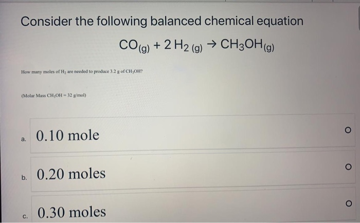 Solved Consider the following balanced chemical equation | Chegg.com