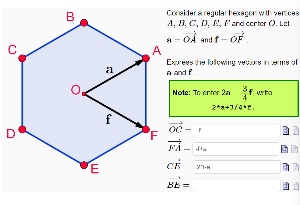 Solved Consider a regular hexagon with vertices A,B,C,D,E,F | Chegg.com