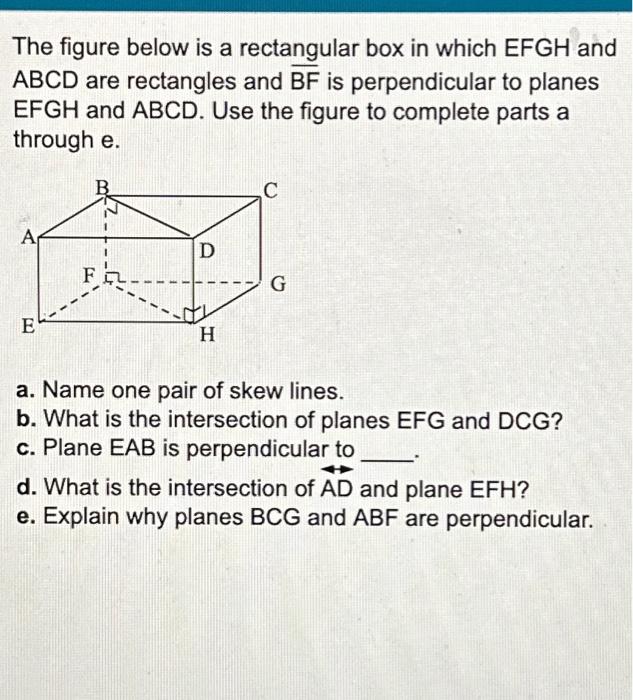 Solved The figure below is a rectangular box in which EFGH | Chegg.com