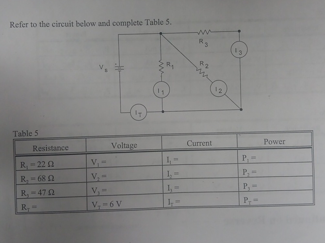 Solved Refer to the circuit below ard ammmlata Tahle 5VTable | Chegg.com