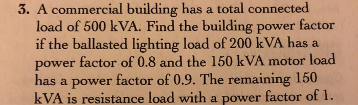 Solved 3. A commercial building has a total connected load | Chegg.com