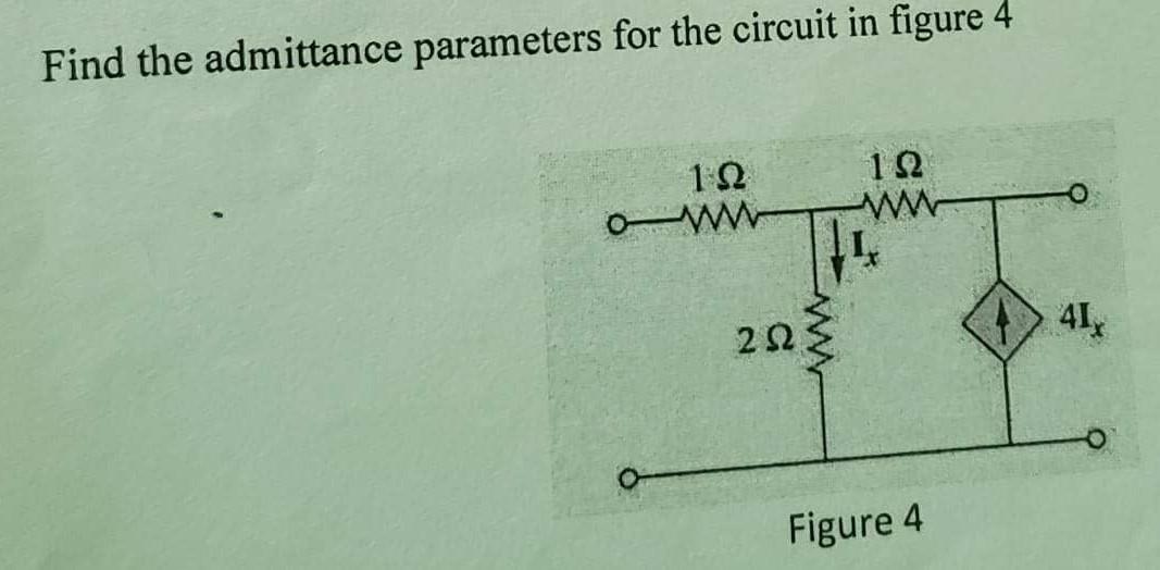 Solved Find the admittance parameters for the circuit in | Chegg.com