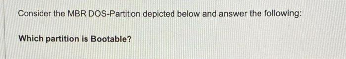 Consider the MBR DOS-Partition depicted below and | Chegg.com