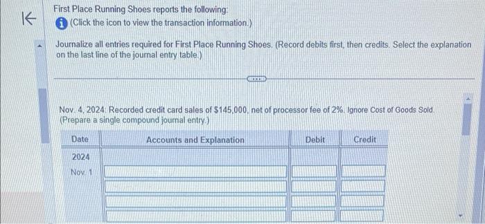 Solved First Place Running Shoes reports the following: (i) | Chegg.com