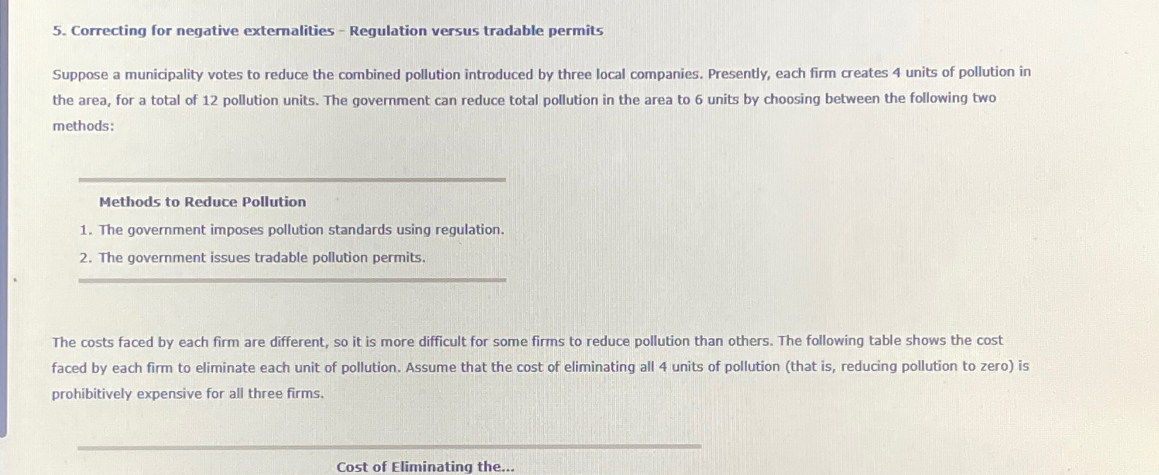 Solved Correcting for negative externalities - ﻿Regulation | Chegg.com