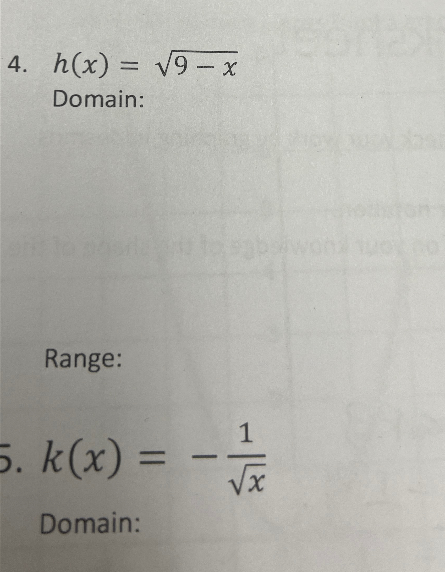 Solved Find domian range | Chegg.com