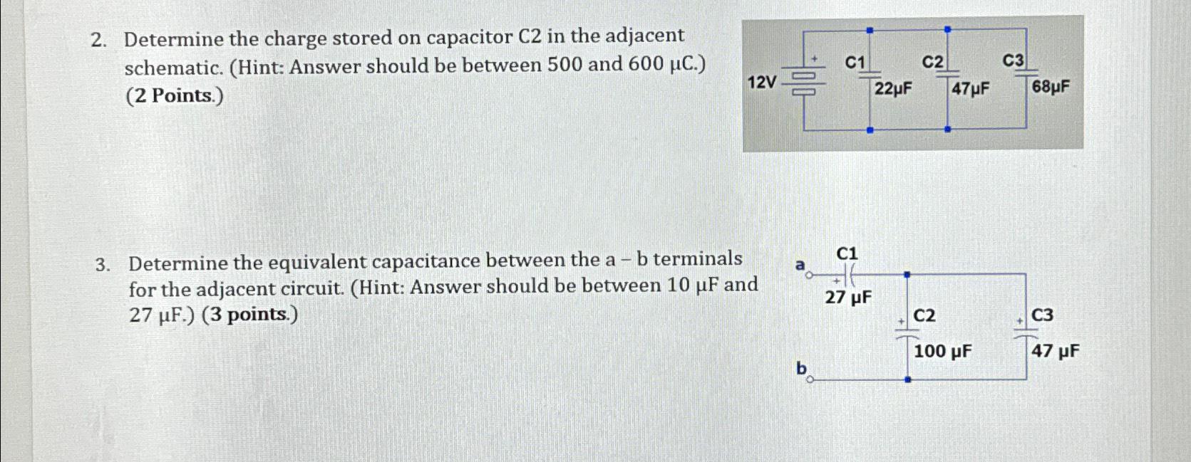 Solved Determine the charge stored on capacitor C2 ﻿in the | Chegg.com