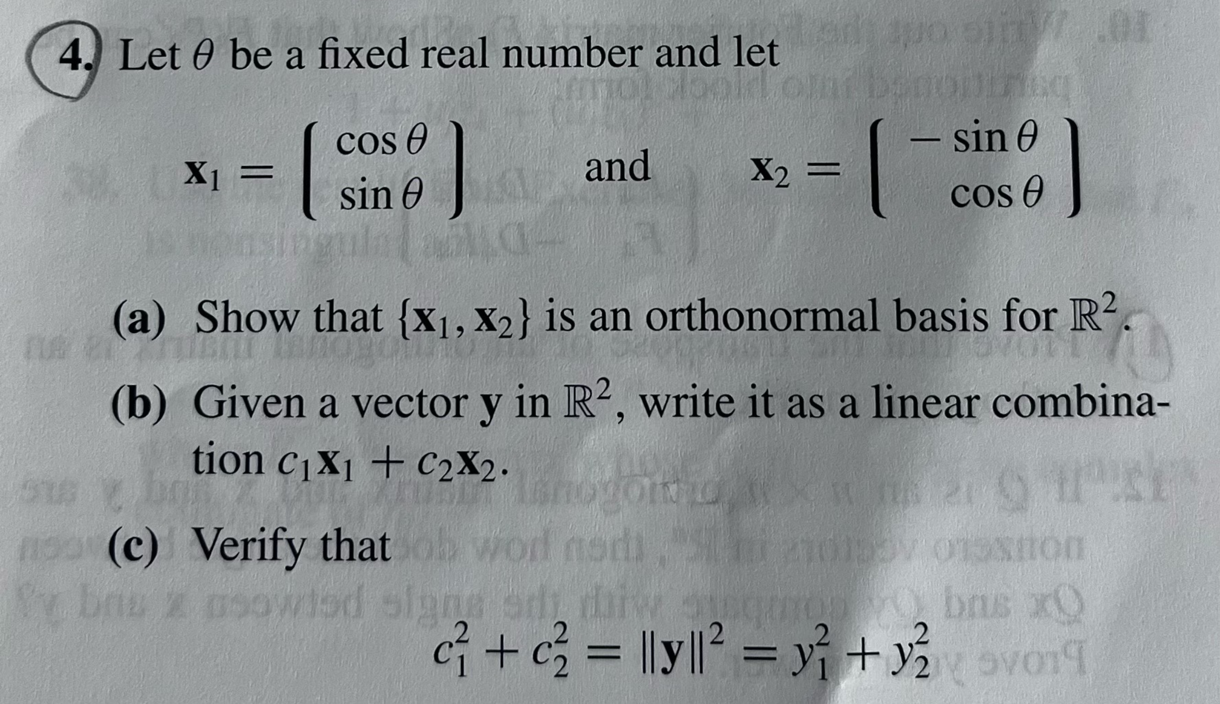 Solved Let θ ﻿be A Fixed Real Number And Letx1 Cosθsinθ