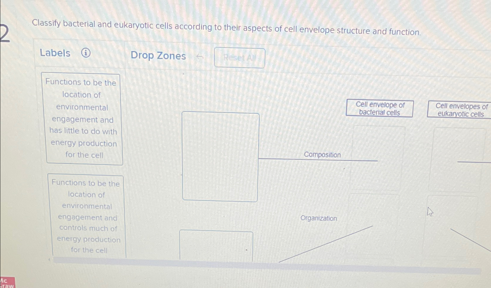 Solved Classify bacterial and eukaryotic cells according to | Chegg.com