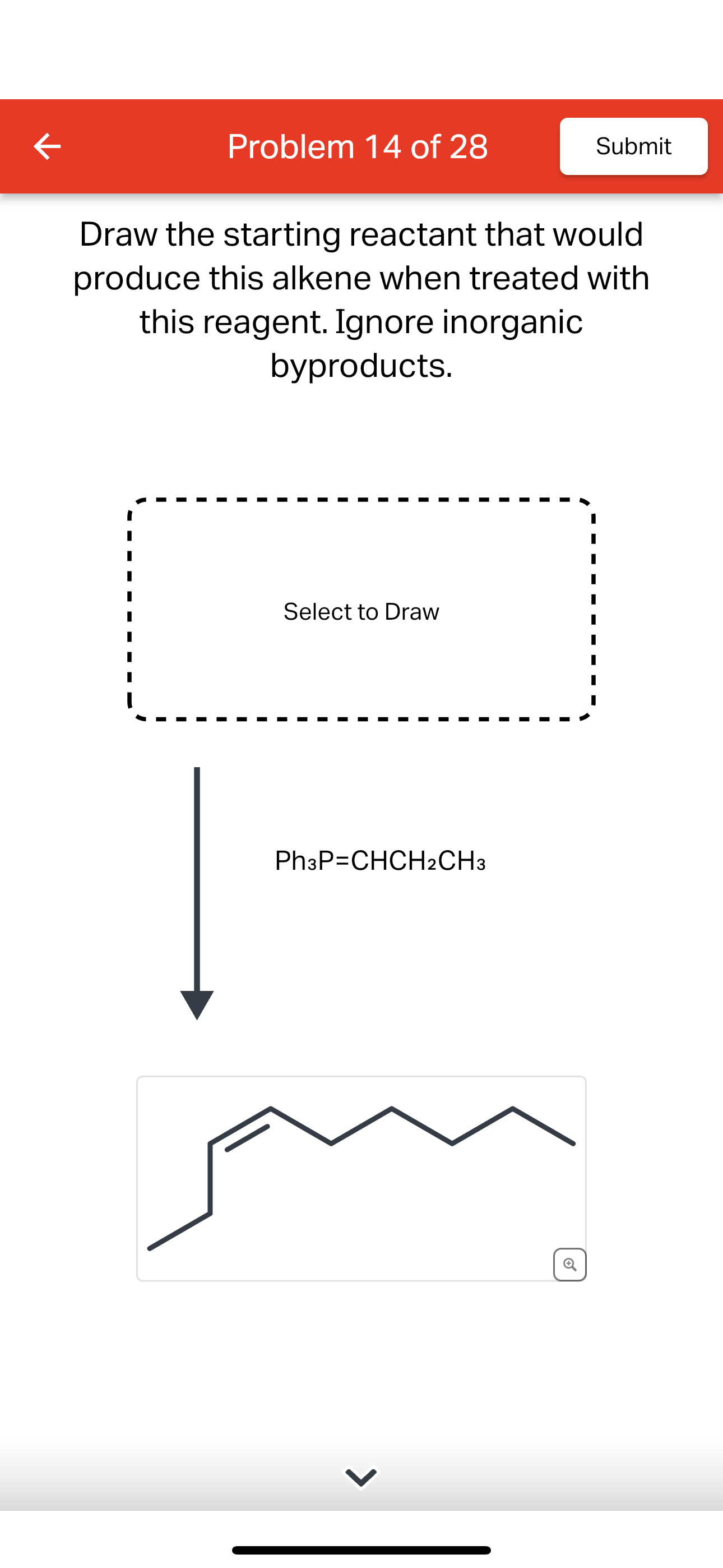 Solved Problem 14 ﻿of 28Draw the starting reactant that | Chegg.com