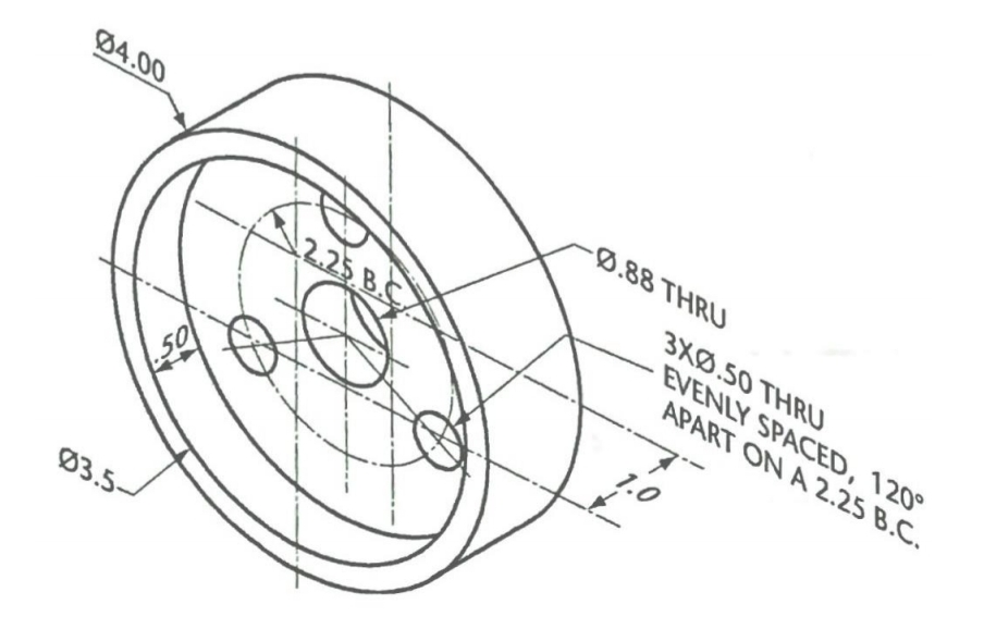 Solved create a ruler based drawing of the part shown below. | Chegg.com