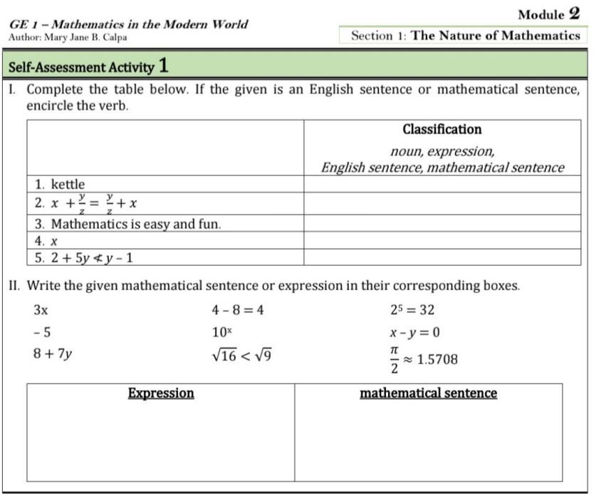 Solved Department of Mathematics, College of Science, | Chegg.com