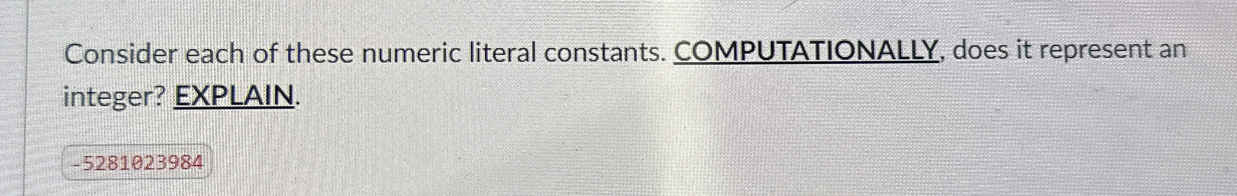 Solved Consider Each Of These Numeric Literal Constants 2783