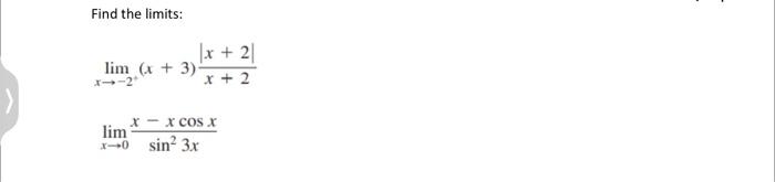 Solved Find the limits: | Chegg.com