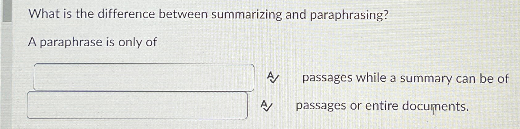 Solved What is the difference between summarizing and | Chegg.com
