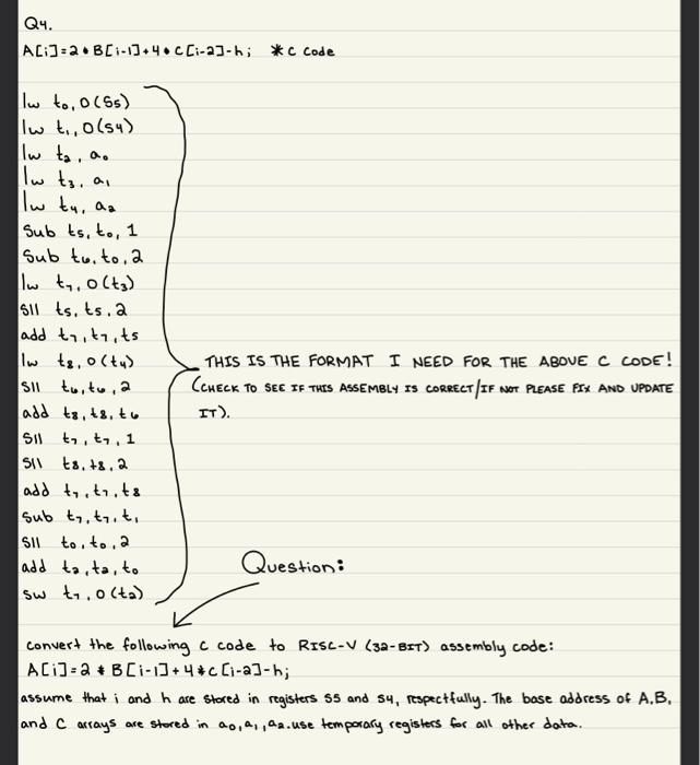 Solved Convert the following C code to RISC V (32-bit) | Chegg.com