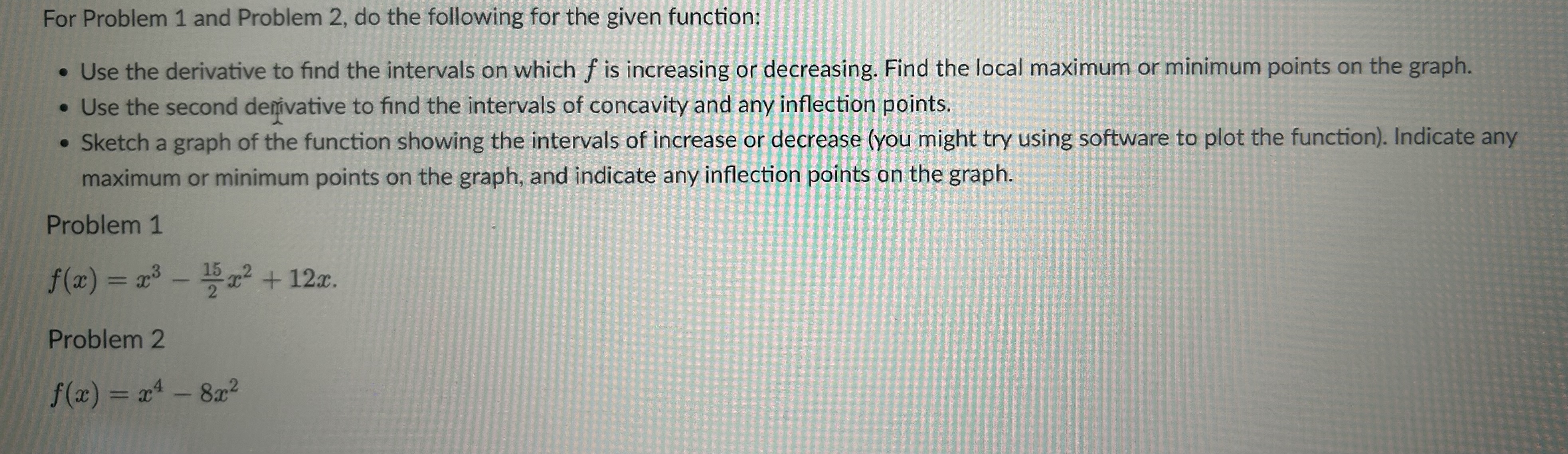 Solved For Problem 1 ﻿and Problem 2, do ﻿the following for | Chegg.com
