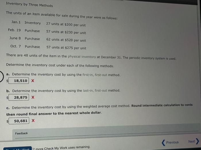 Solved The units of an item available for sale during the | Chegg.com