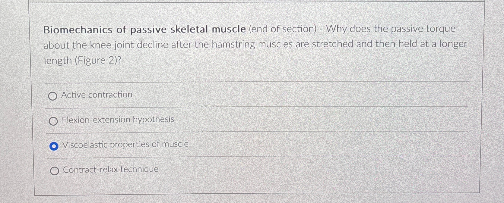 Solved Biomechanics of passive skeletal muscle (end of | Chegg.com