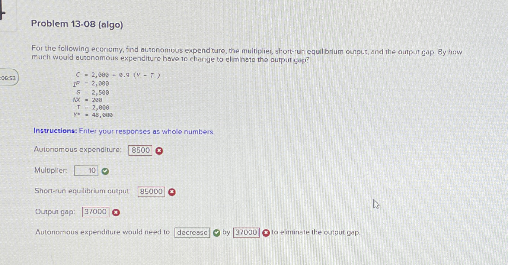 Solved Problem 13-08 (algo)For the following economy, find | Chegg.com
