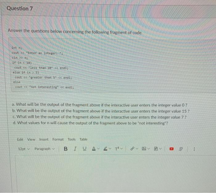 Solved Question 7 Answer the questions below concerning the | Chegg.com