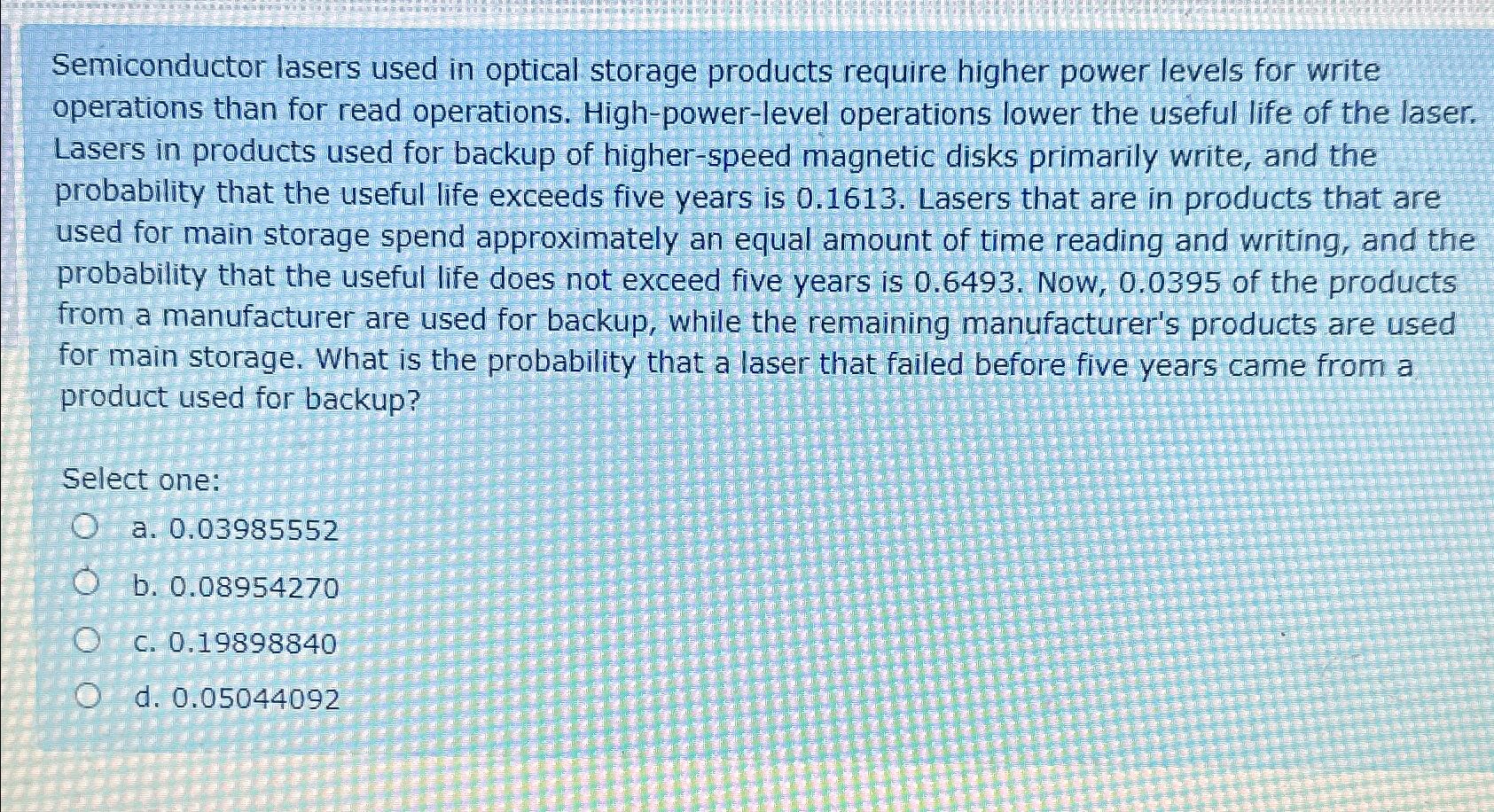Solved Semiconductor lasers used in optical storage products | Chegg.com