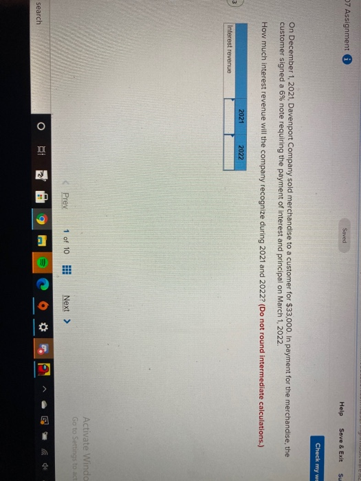 Solved 7 Assignment Saved Help Save & Exit Su Check my we On | Chegg.com
