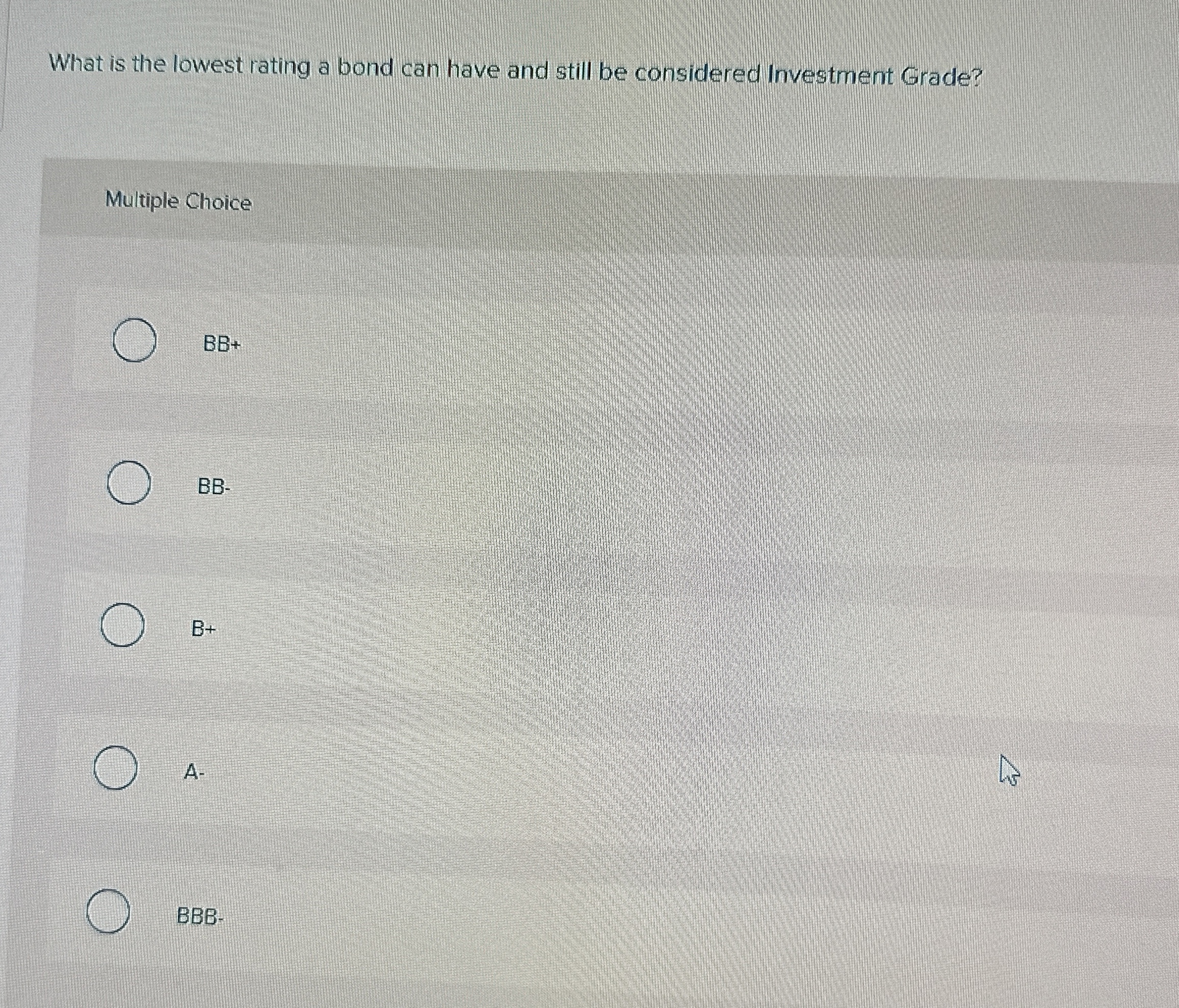 Solved What is the lowest rating a bond can have and still | Chegg.com