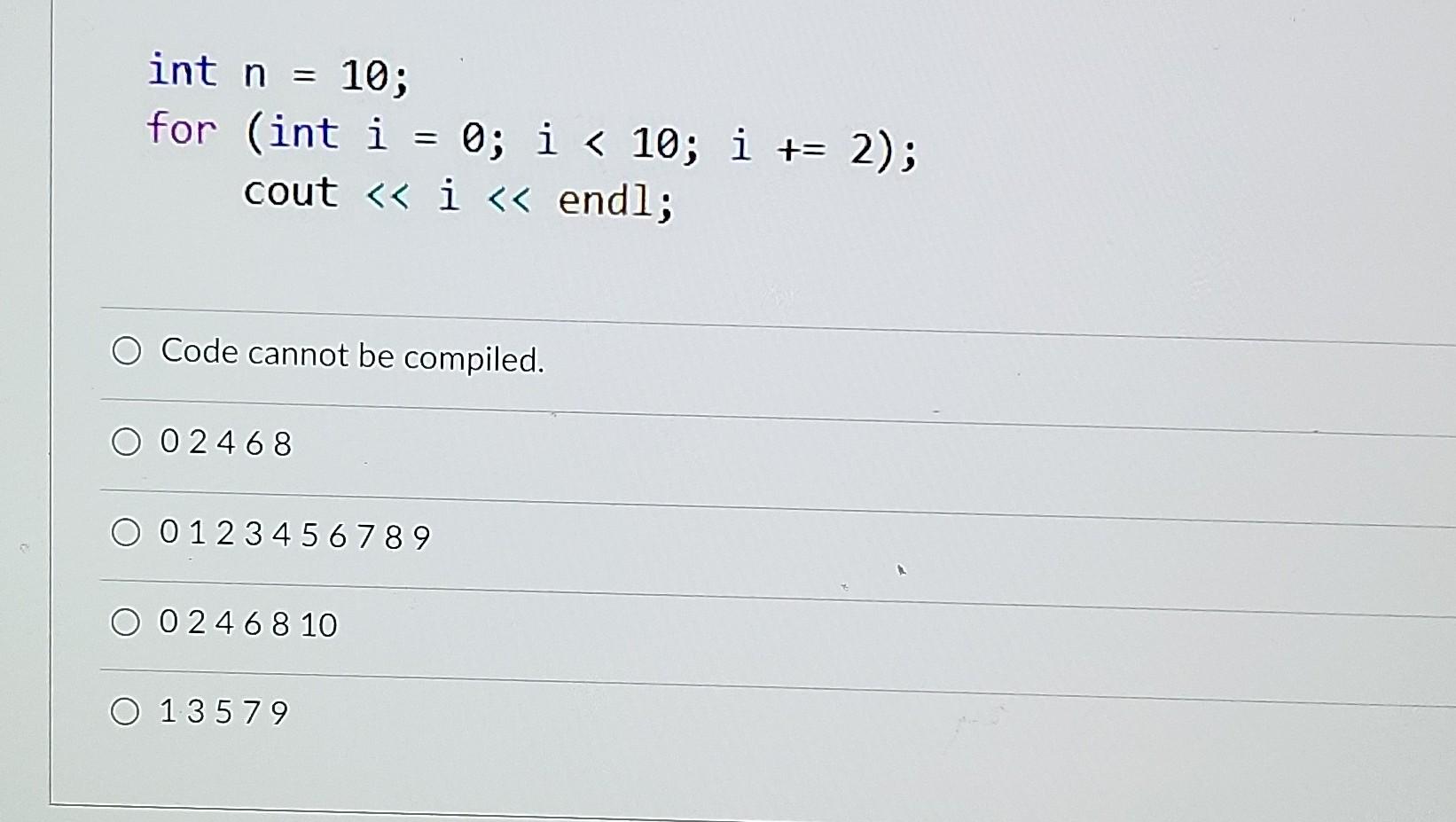 Solved Int N 10 For Int I 0 I 