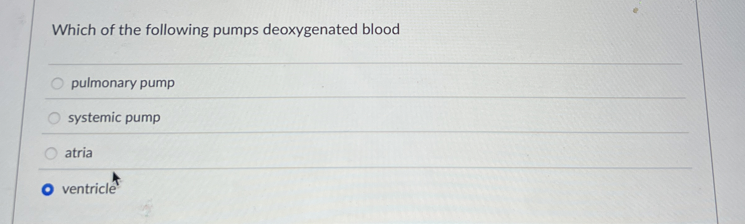 Solved Which of the following pumps deoxygenated | Chegg.com