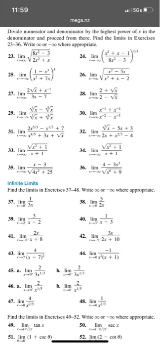 Solved 11:59 .5GE mega.nz Divide numerator and denominator | Chegg.com
